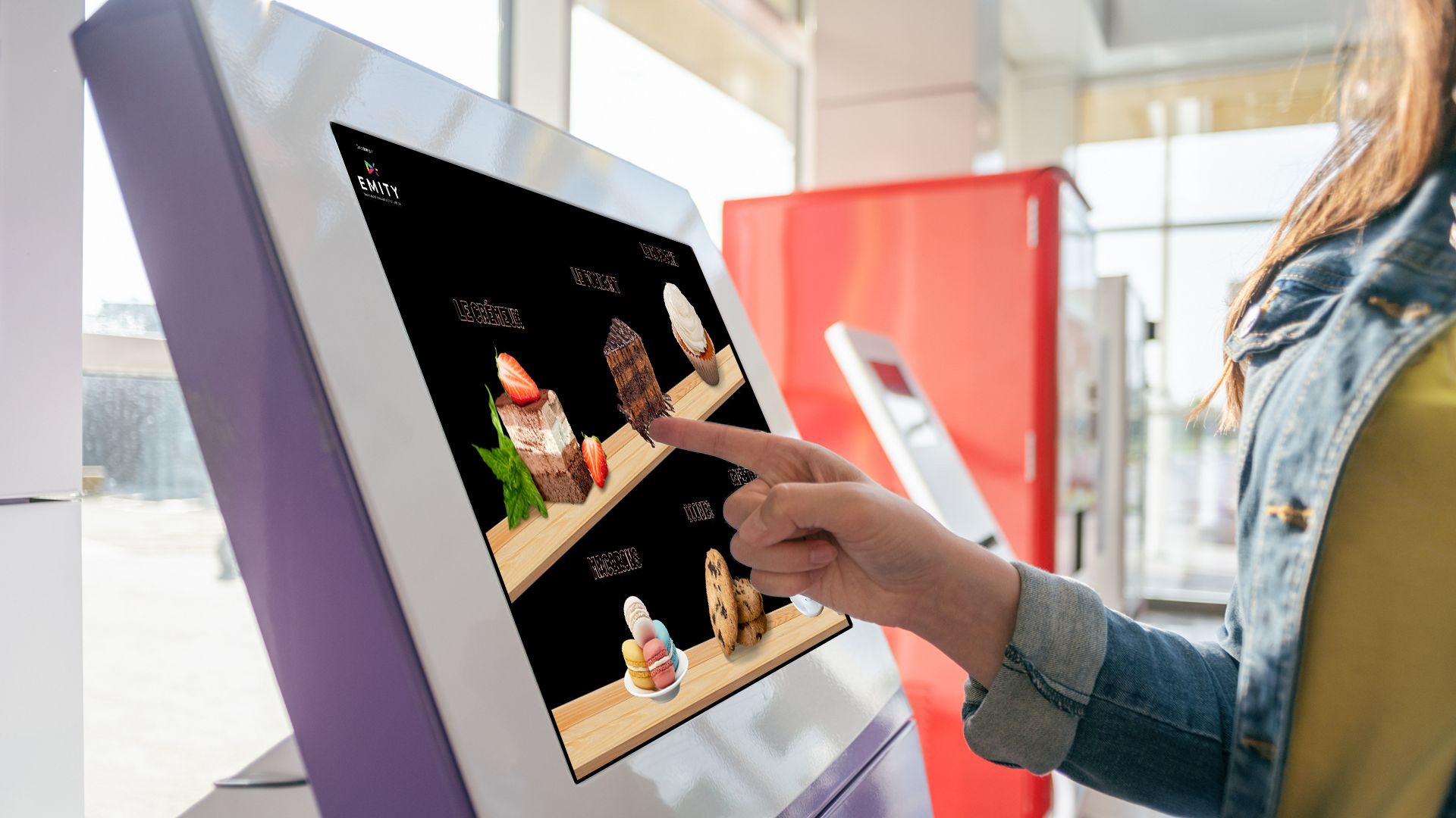 Touch-screen kiosks combined with digital signage
